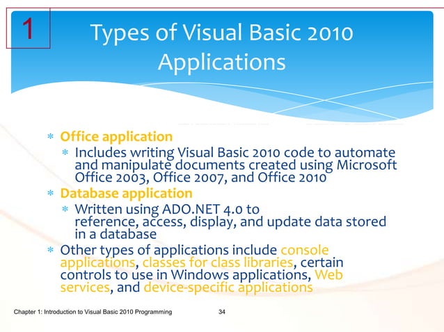 Chapter 1 — Introduction to Visual Basic 2010 Programming