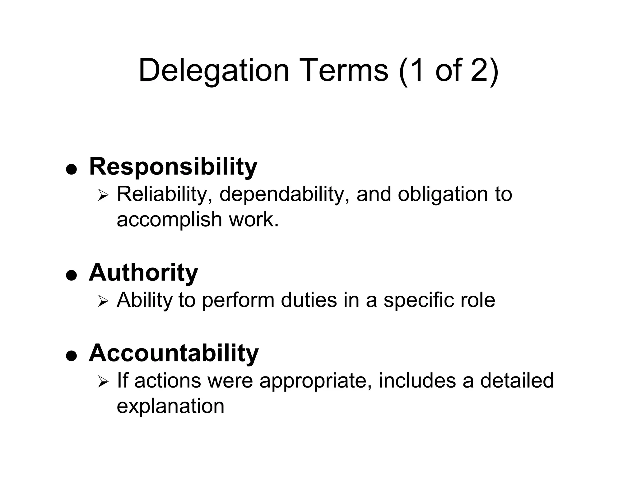 Chapter 017 Delegating - Authority, Accountability, Responsibility in ...