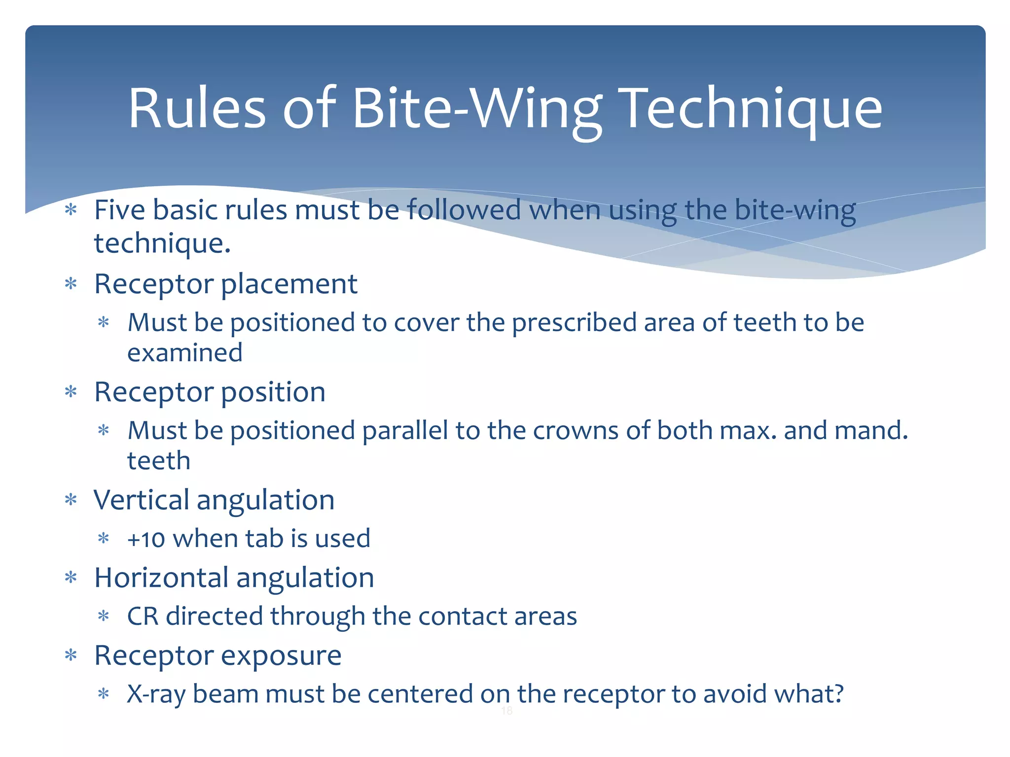 Chapter 19: Bitewing Technique | PPT