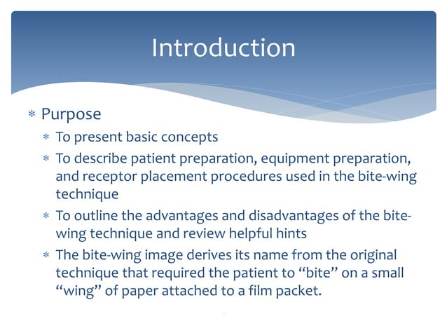 Chapter 19: Bitewing Technique | PPT | Dental Health | Diseases and ...