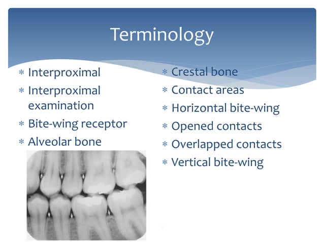 Chapter 19: Bitewing Technique | PPT | Dental Health | Diseases and ...