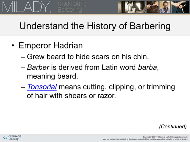 Milady Barber Chapter 1 History SLide show presentation | PPTX