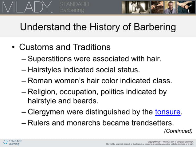Milady Barber Chapter 1 History SLide show presentation | PPTX