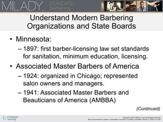 Milady Barber Chapter 1 History SLide show presentation | PPTX