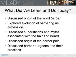 Milady Barber Chapter 1 History SLide show presentation | PPTX
