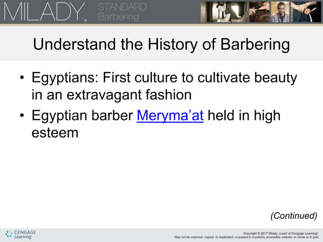 Milady Barber Chapter 1 History SLide show presentation | PPTX