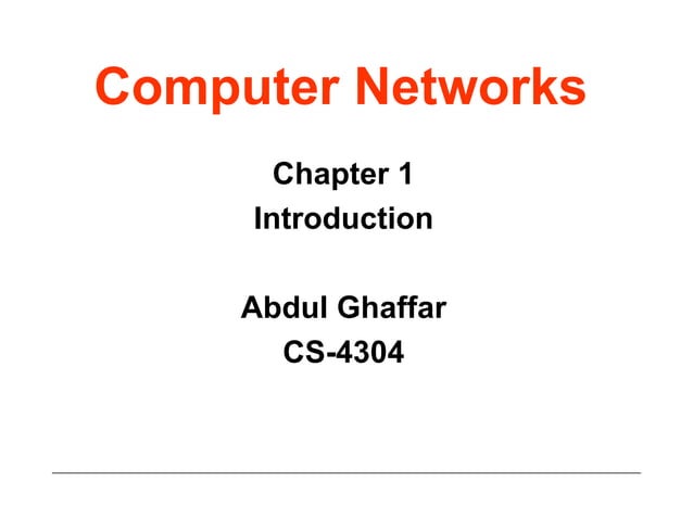 Introduction to Computer Networks | PPT