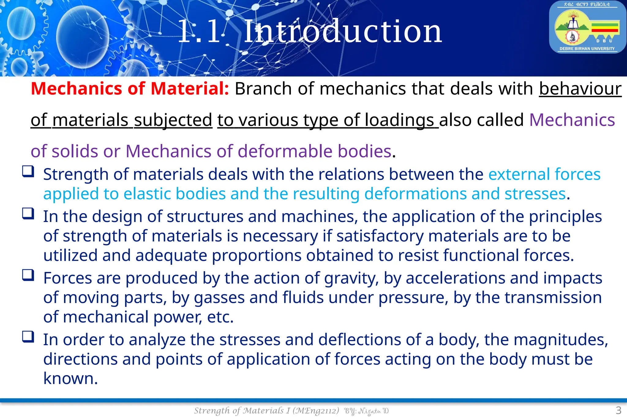 Chapter 01_Introduction, Strength of Material | PPTX