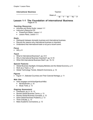 Chapter 01 lesson plans | DOC | Educational Assessment | Education
