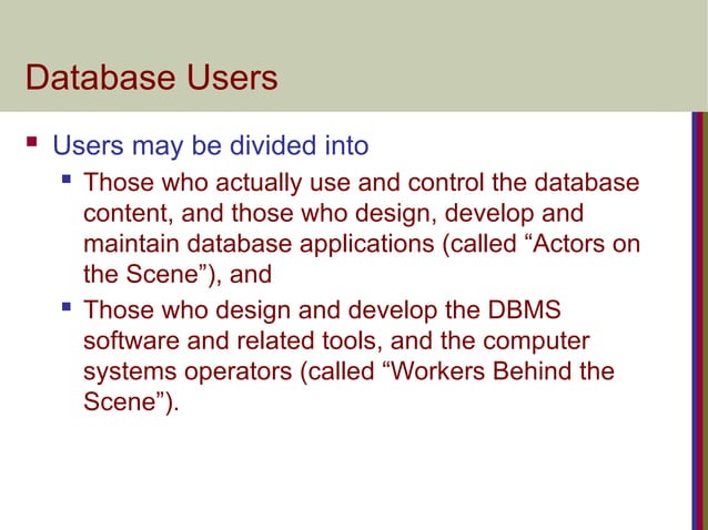 Dbms Introduction Database Users And Databases Ppt