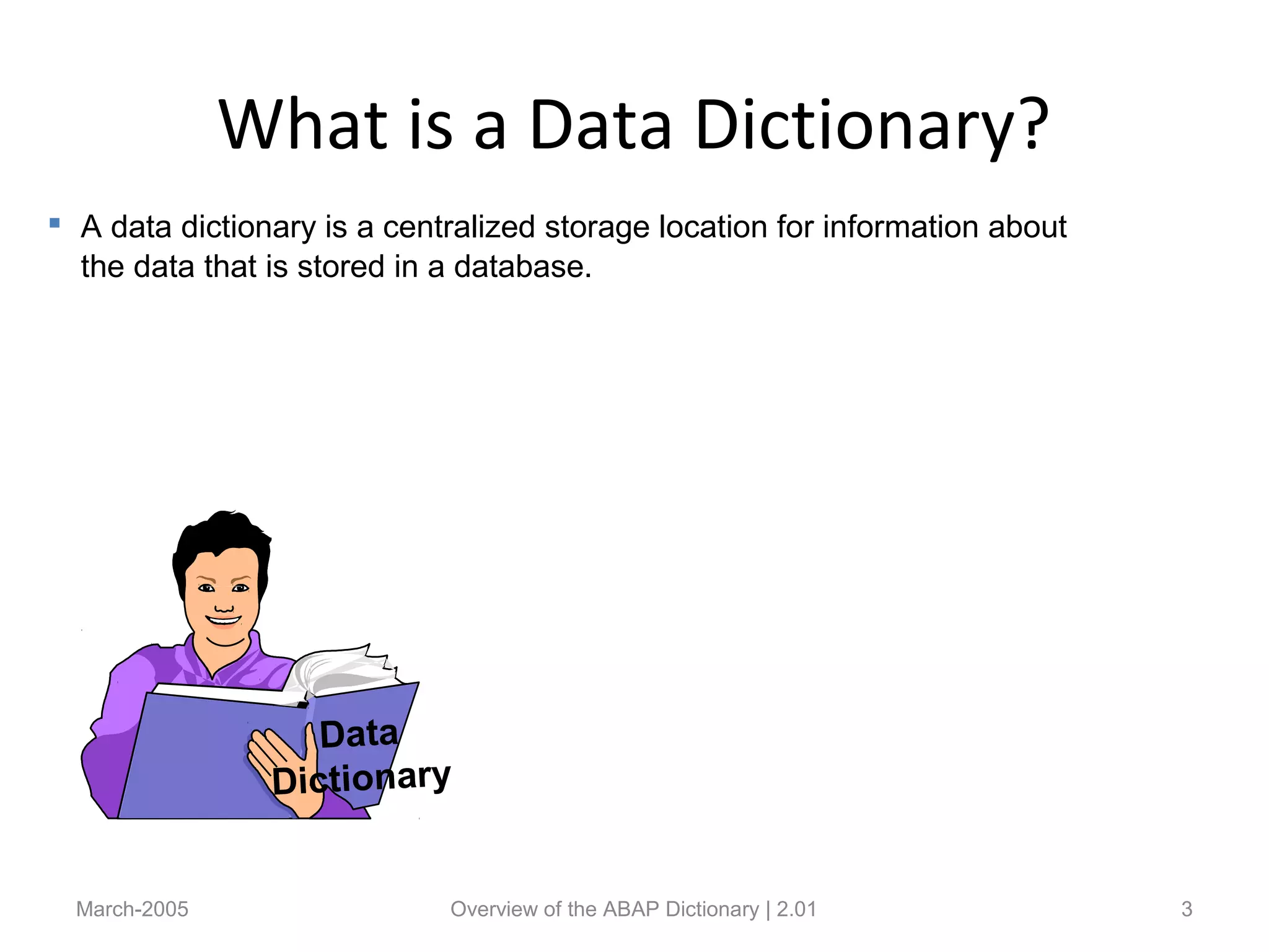 Chapter 01 overview of abap dictionary1 | PPT