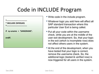 Chapter 01 user exits | PPT