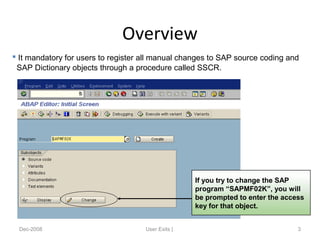 Chapter 01 user exits | PPT