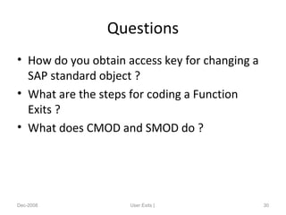 Chapter 01 user exits | PPT