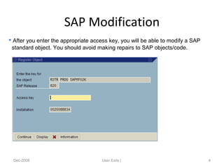 Chapter 01 user exits | PPT