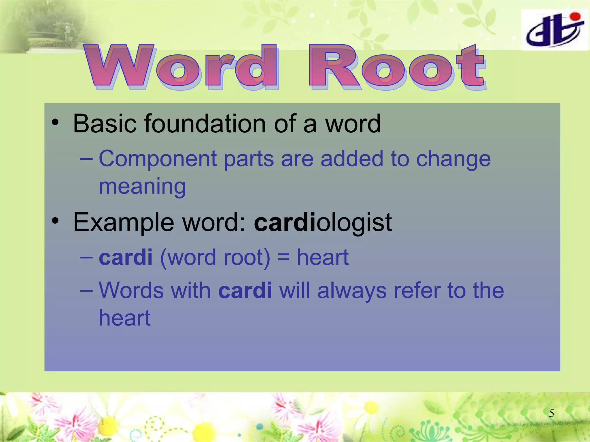 Chapter01 wordbuildingrules Terminology | PPT