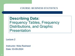 Chapter 2 Describing data Frequency Tables, Frequency Distributions and ...