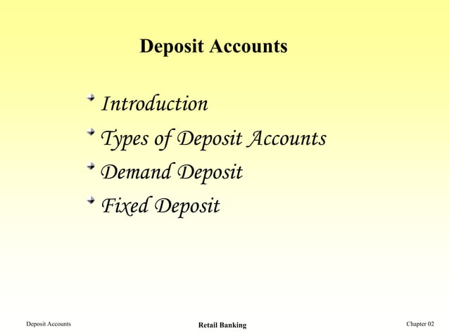 Deposit Accounts | PDF