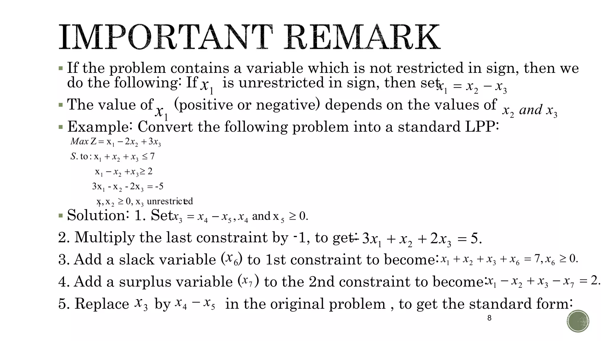 Operations Research - Simplex Method Introduction | PPTX