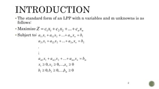 Operations Research - Simplex Method Introduction | PPTX