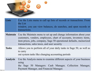 GETTING ACQUAINTED WITH SAGE 50 | PPTX | Operating Systems | Computer ...