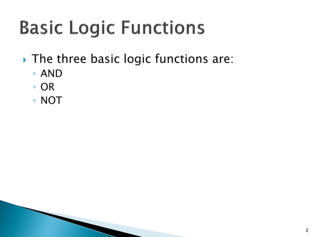 Chapter 02 Logic Functions and Gates | PPT