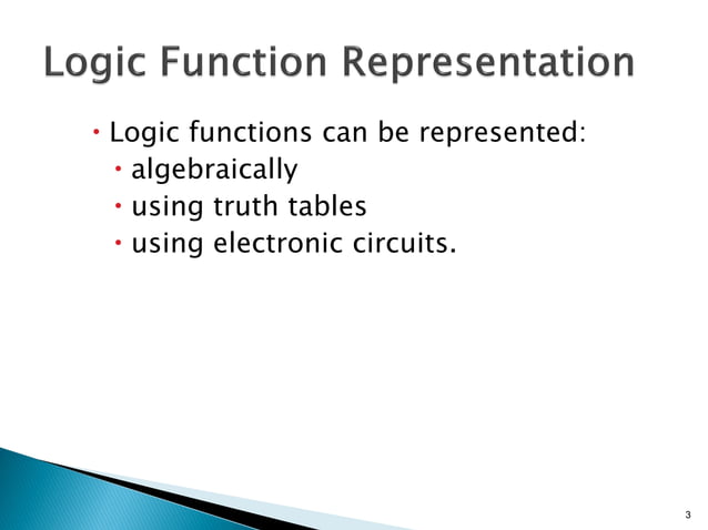 Chapter 02 Logic Functions and Gates | PPT