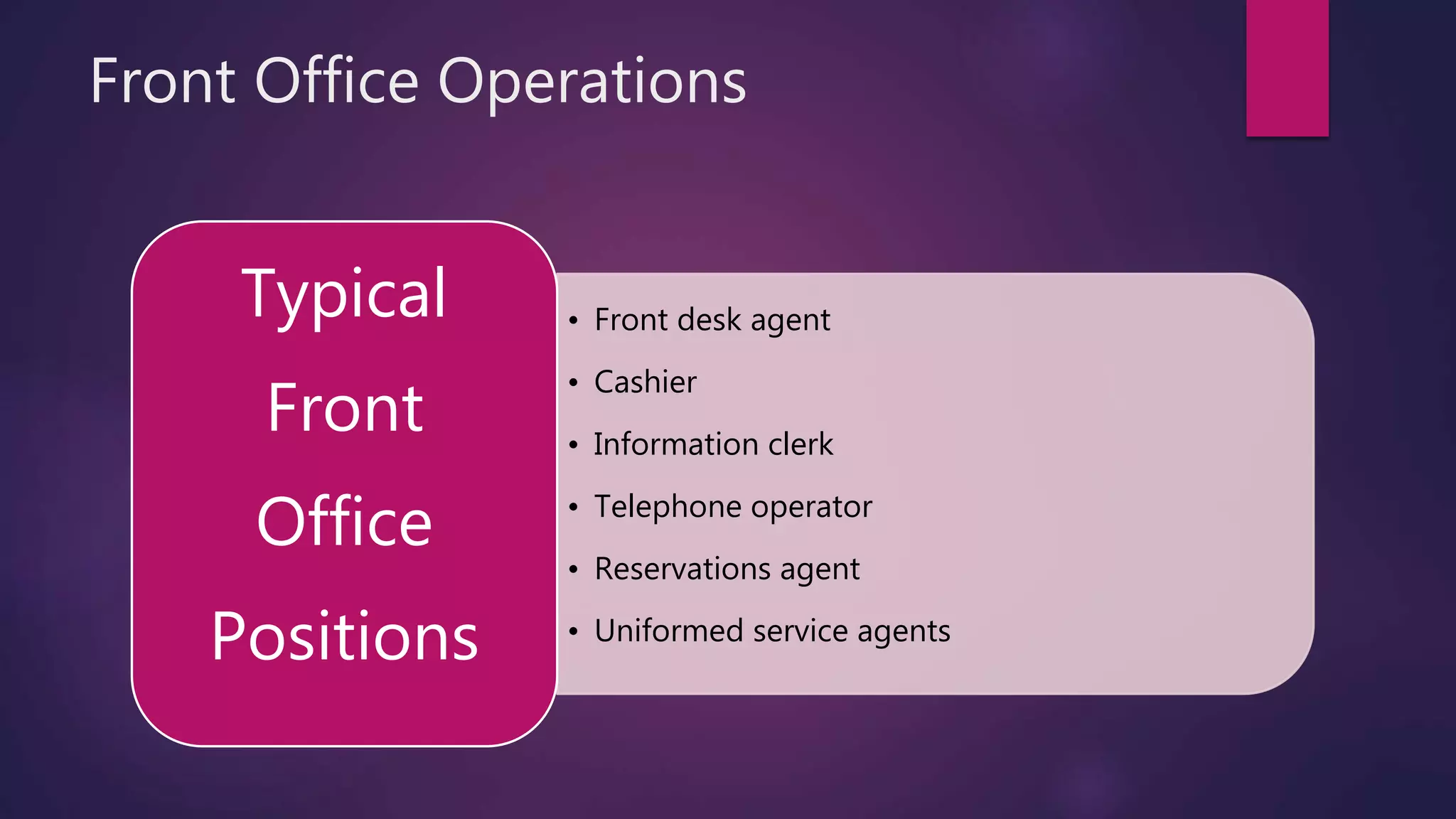 Chapter 02 Managing Front Office Operations HOT 333 | PPTX