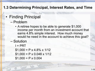 introduction to simple interest and valuing to financial assets | PPT