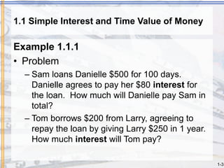 introduction to simple interest and valuing to financial assets | PPT