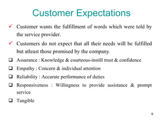 Service Marketing - Perception and expectation of services | PPT