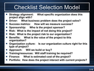 Chapter 02: Organization Strategy and Project Selection | PPTX