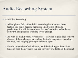 Chapter 02 audio recording - part ii | PPT