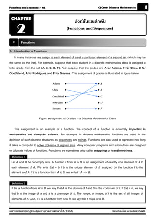 Discrete-Chapter 02 Functions and Sequences | PDF