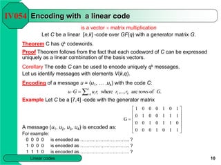 CHAPTER 02 - Linear codes.ppt | Programming Languages | Computing