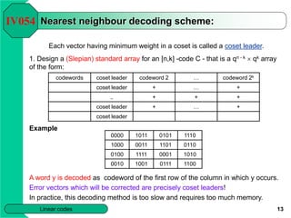 CHAPTER 02 - Linear codes.ppt | Programming Languages | Computing