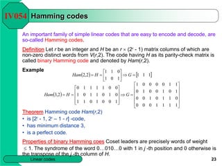 CHAPTER 02 - Linear codes.ppt | Programming Languages | Computing