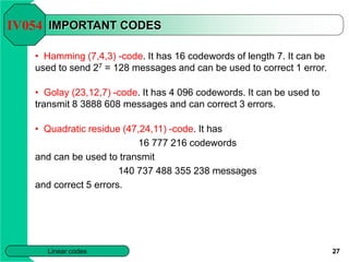 CHAPTER 02 - Linear codes.ppt | Programming Languages | Computing