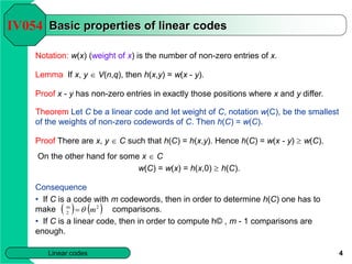 CHAPTER 02 - Linear codes.ppt | Programming Languages | Computing
