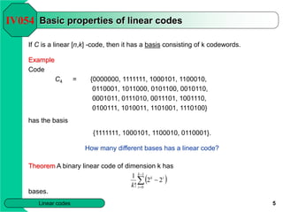 CHAPTER 02 - Linear codes.ppt | Programming Languages | Computing