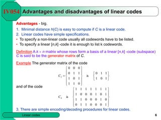 CHAPTER 02 - Linear codes.ppt | Programming Languages | Computing