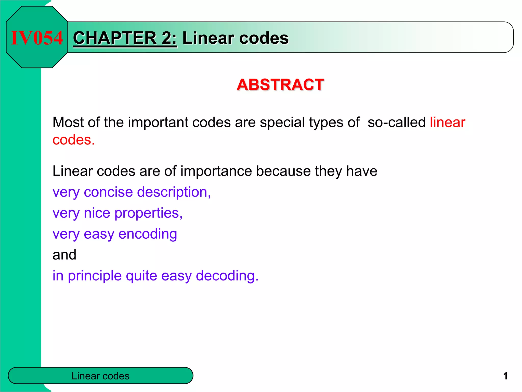 CHAPTER 02 - Linear codes.ppt