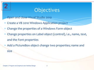 Chapter 2 — Program and Graphical User Interface Design | PPTX