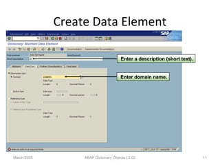 Chapter 02 abap dictionary objects1 | PPT