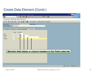Chapter 02 abap dictionary objects1 | PPT