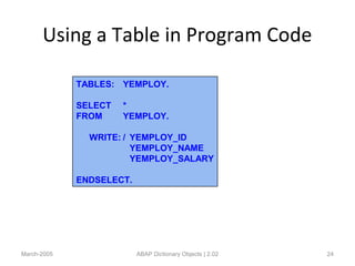 Chapter 02 abap dictionary objects1 | PPT