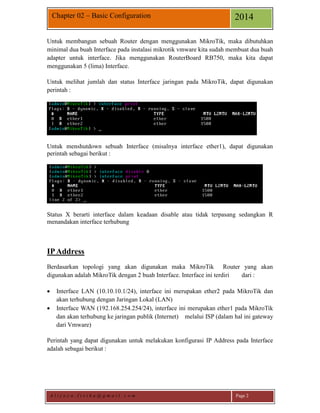 Chapter 02 – basic configuration | PDF
