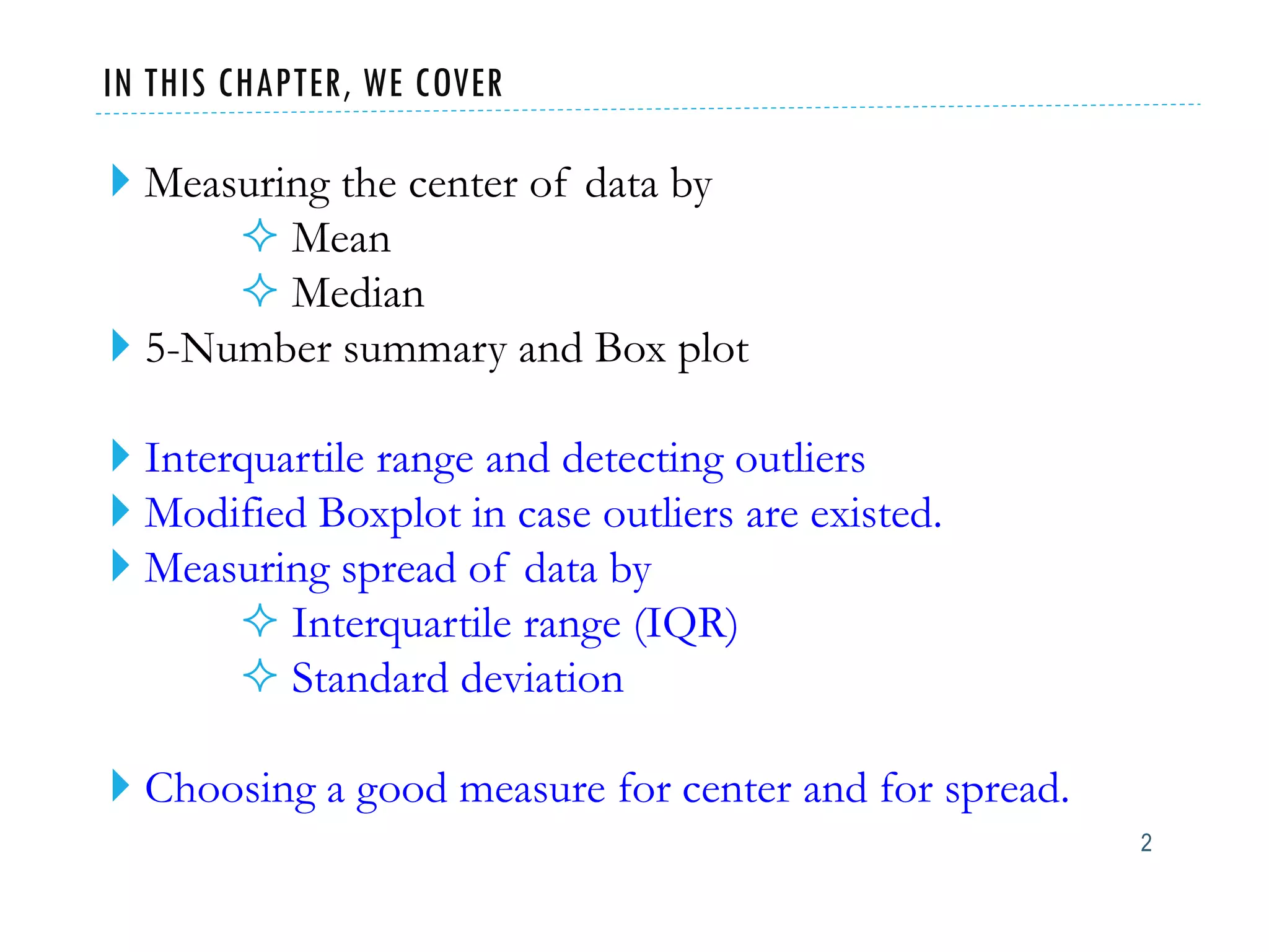 Chapter 02 describing distributions with numbers part II | PPT