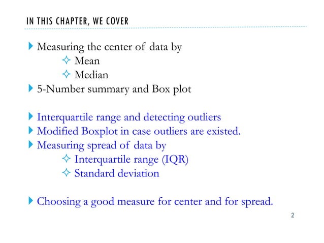 Chapter 02 Describing Distributions With Numbers Part Ii Ppt