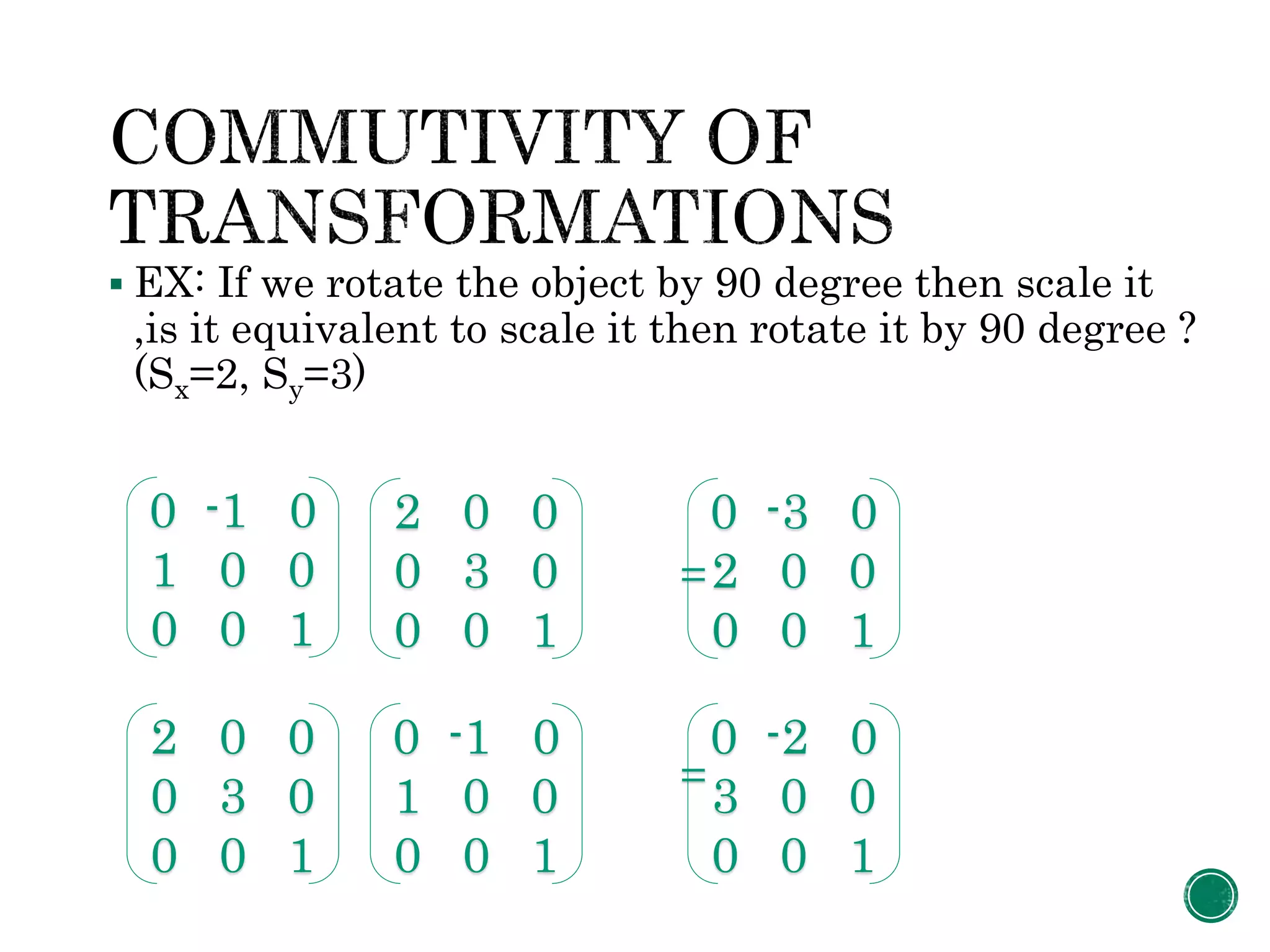 Computer Graphics - transformations in 2d | PPTX